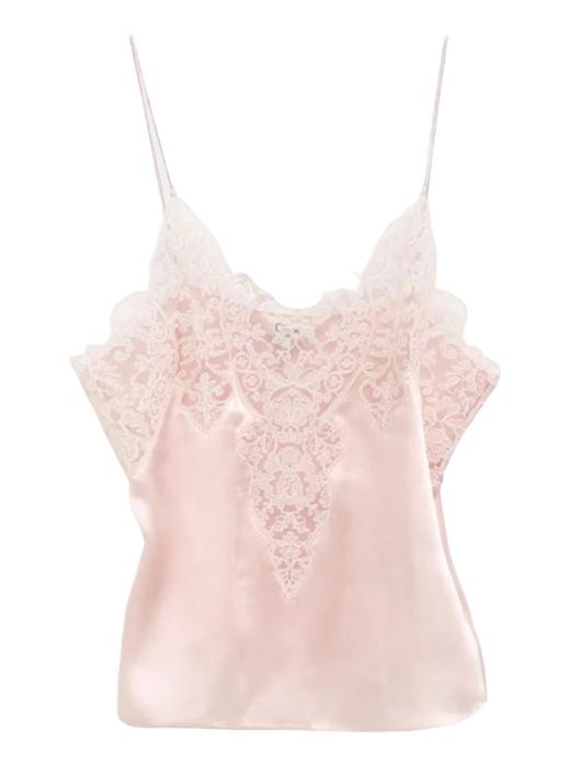 CHLOÉ Chloe Lace Trimmed Silk Camisole